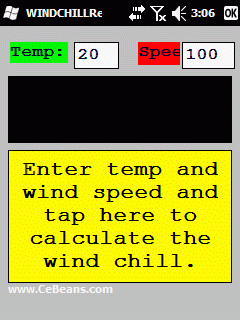 PocketPC WINDCHILLReportText©