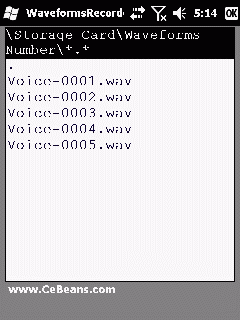 PocketPC WaveformsRecorderNumberer©